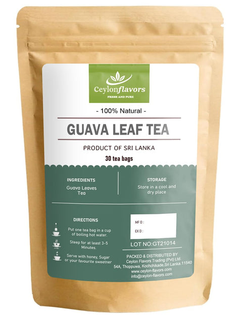 Naturally grown guava leaves tea bags / 30 count – Ceylon Flavors ...